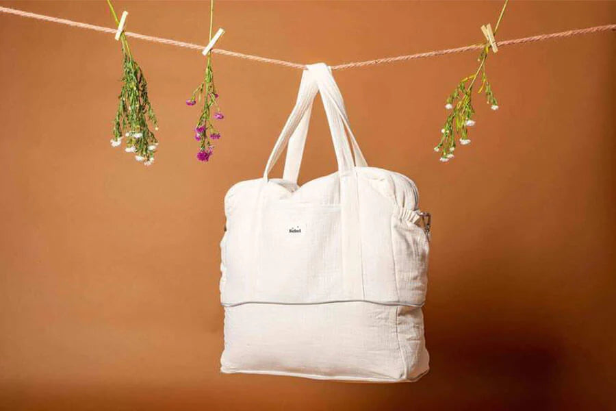 2-in-1 Diaper Bag in 24/48H Format, Sable BEBEL - Little Pépites